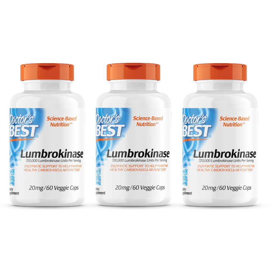 Doctor's Best - Lumbrokinase (20 mg) - 3 x 60 v-caps