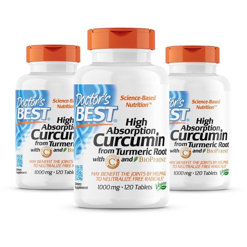 Doctor's Best - High Absorption Curcumin (1000 mg) - 3 x 120 tabletten