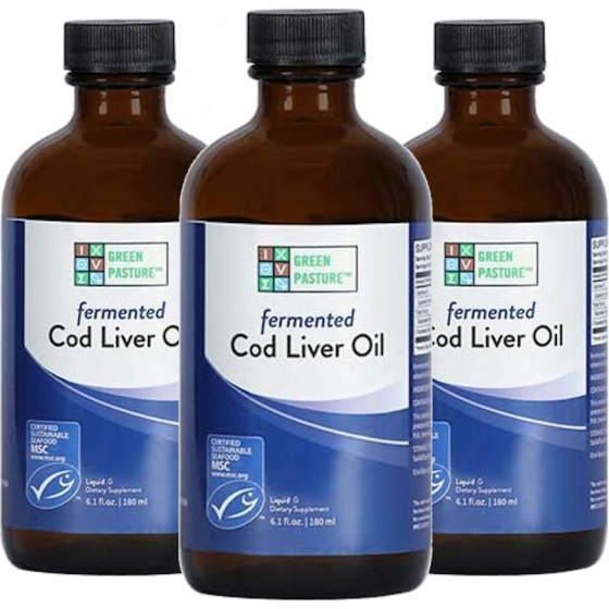 Green Pasture - Gefermenteerde Levertraan - Naturel - 3 x 180 ml bundel