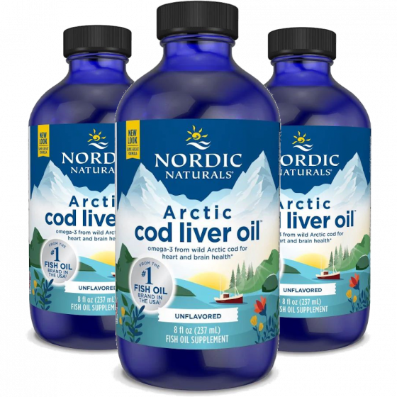 Nordic Naturals - Arctic Cod Liver Oil - Unflavored - 3 x 237 ml ...