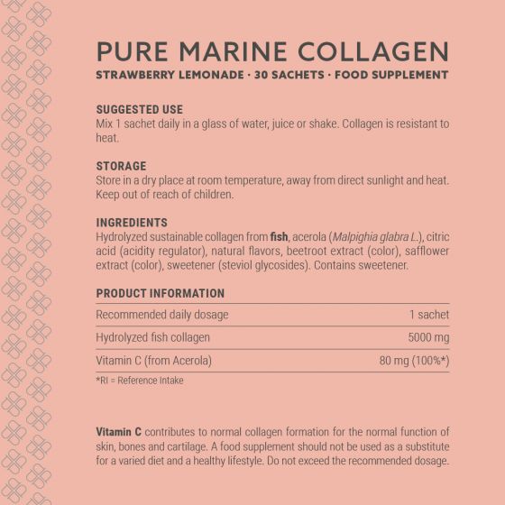 Pure Marine Collagen +C - Strawberry Lemonade - 30 sachets